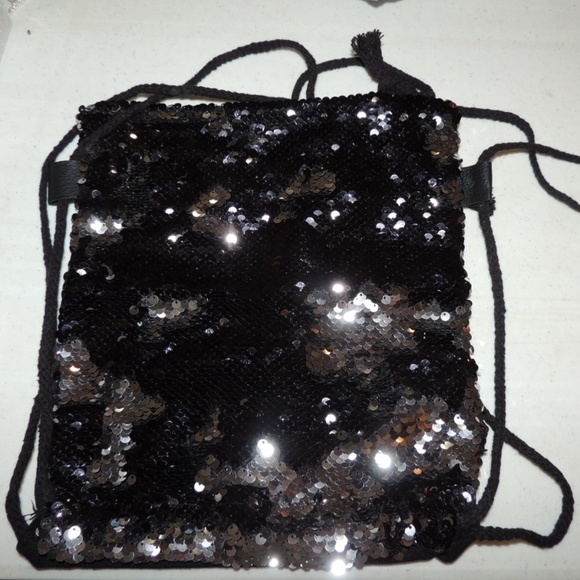 Bags | New Blacksilver Sequin Shift Glitter Backpack | Poshmark